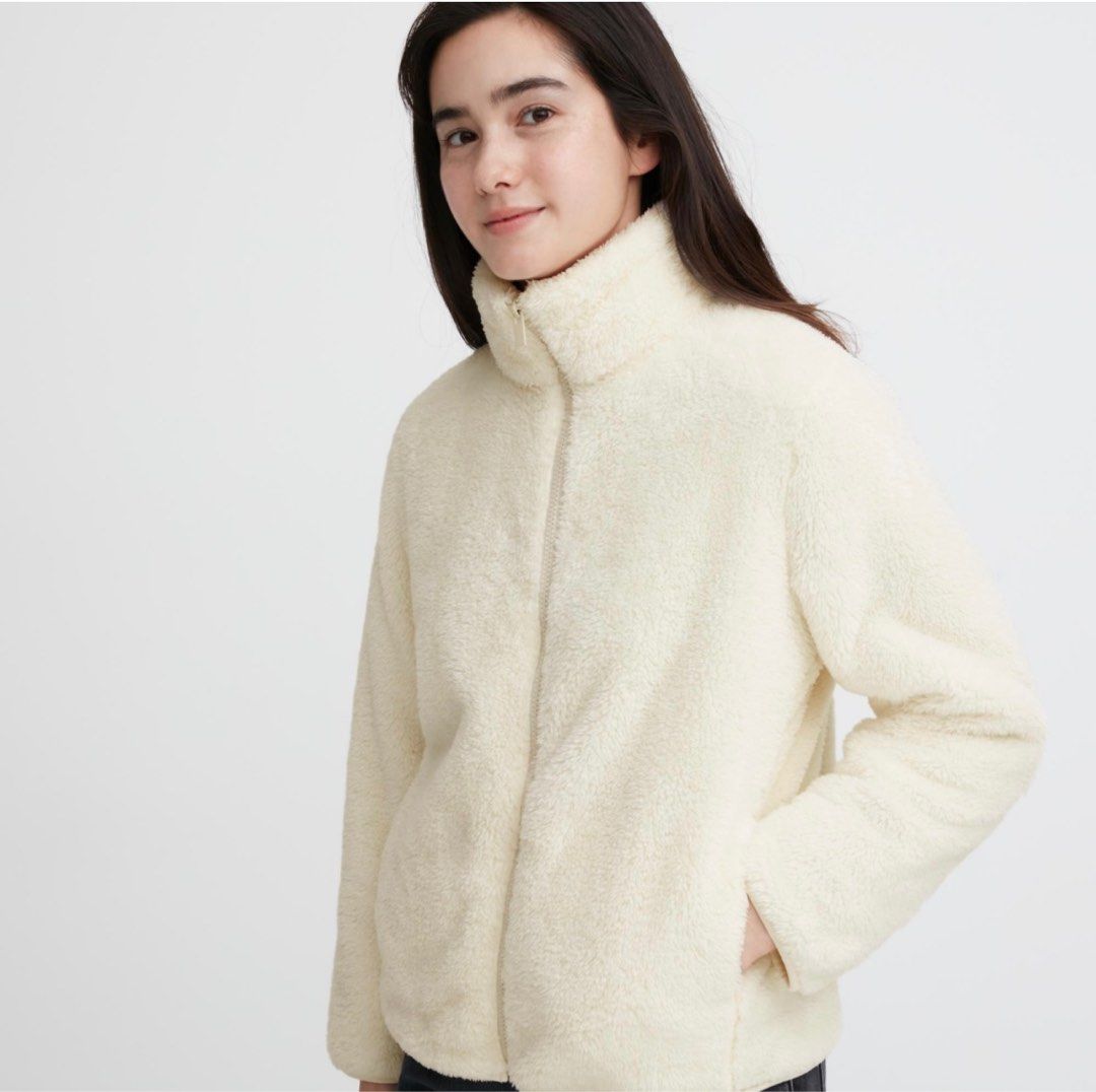 WOMEN FLUFFY YARN FLEECE FULL-ZIP JACKET, Women's Fashion, Coats ...