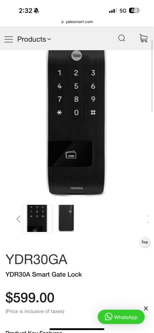 Yale YDR30GA Gate Lock, Furniture & Home Living, Security & Locks ...