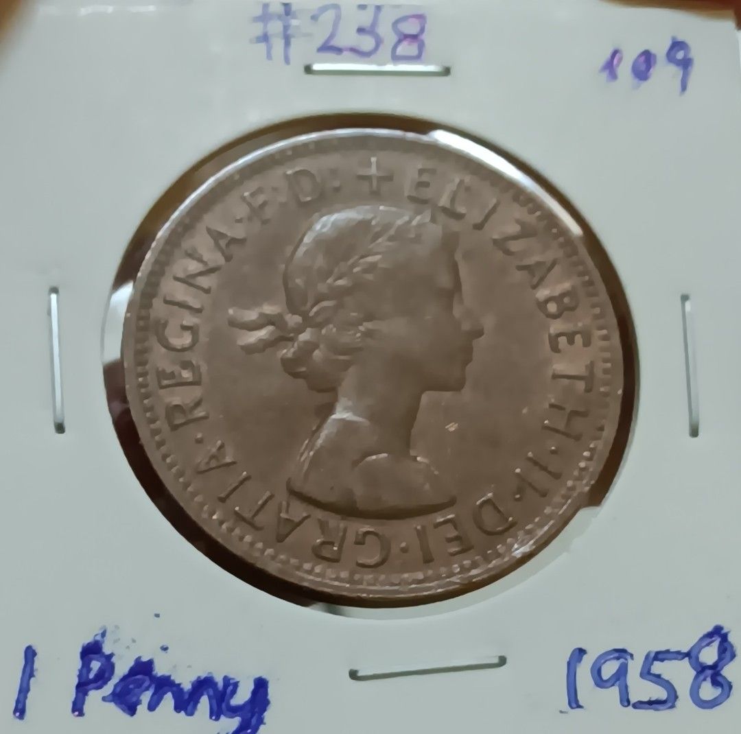 1 Penny Australia Coin QEII 1958 (VF) #238, Hobbies & Toys ...