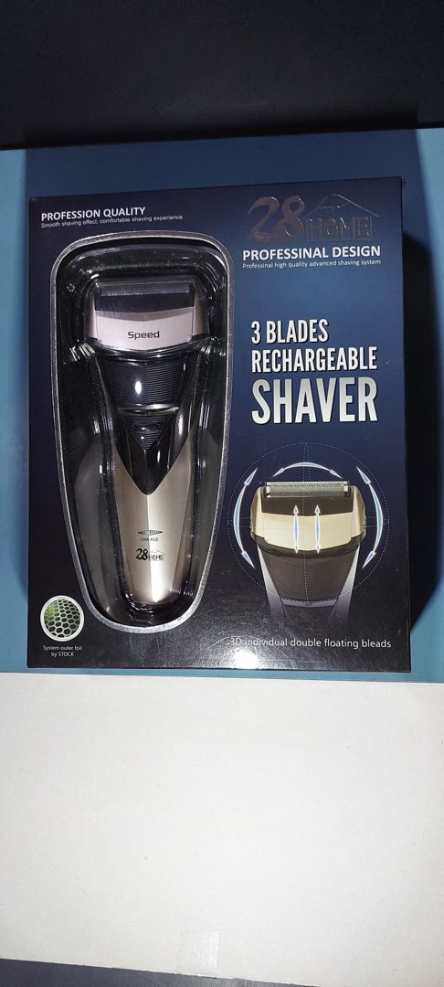 28 Home 3 blades rechargeable shaver, Beauty & Personal Care, Sanitary ...