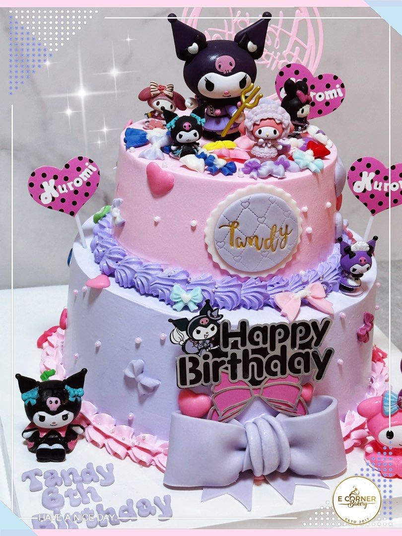 2 tier kuromi design, Food & Drinks, Homemade Bakes on Carousell