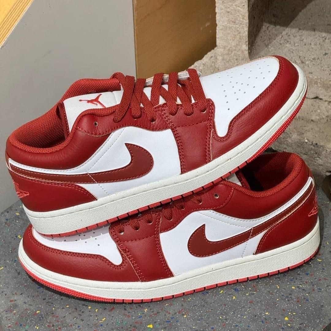 Air Jordan 1 Low Dune Red, Women's Fashion, Footwear, Sneakers on Carousell
