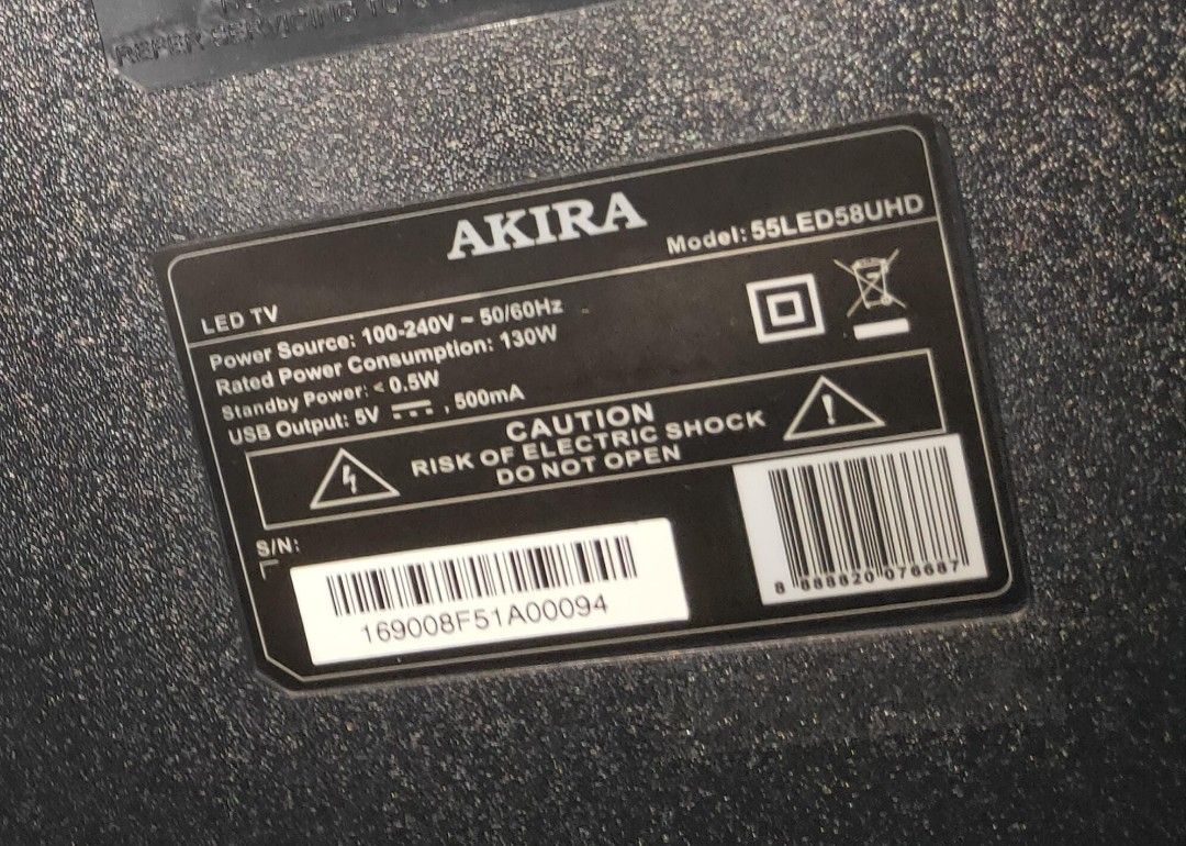 Akira 55" 4K Ultra HD LED TV 55LED58UHD, TV & Home Appliances, TV ...