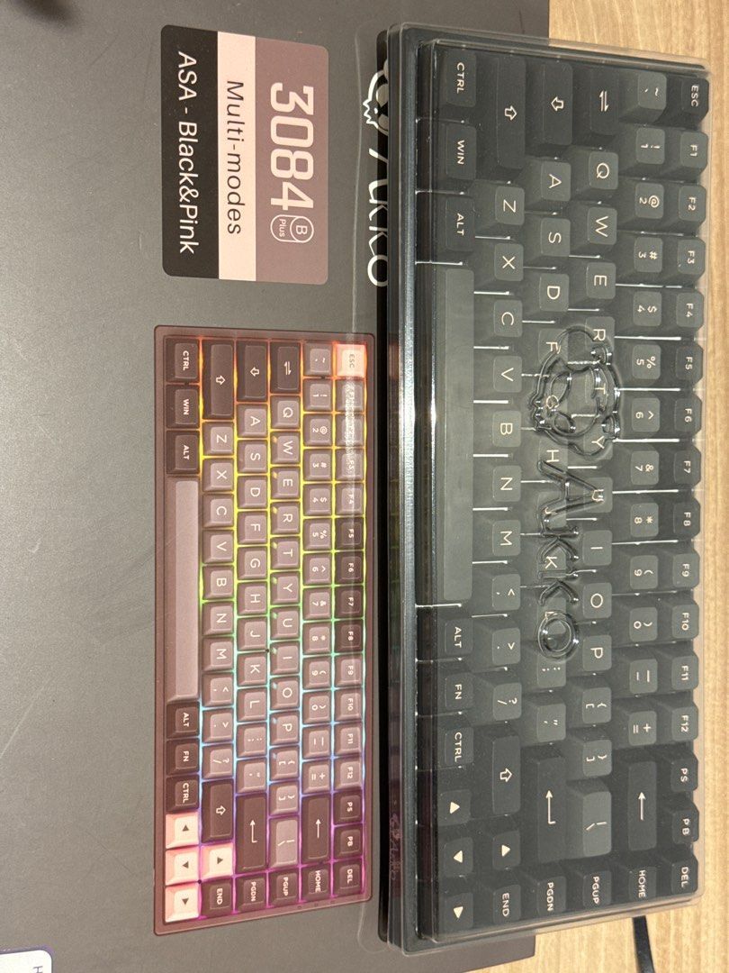 Akko 3084 multi modes black & pink keyboard, Computers & Tech, Parts ...