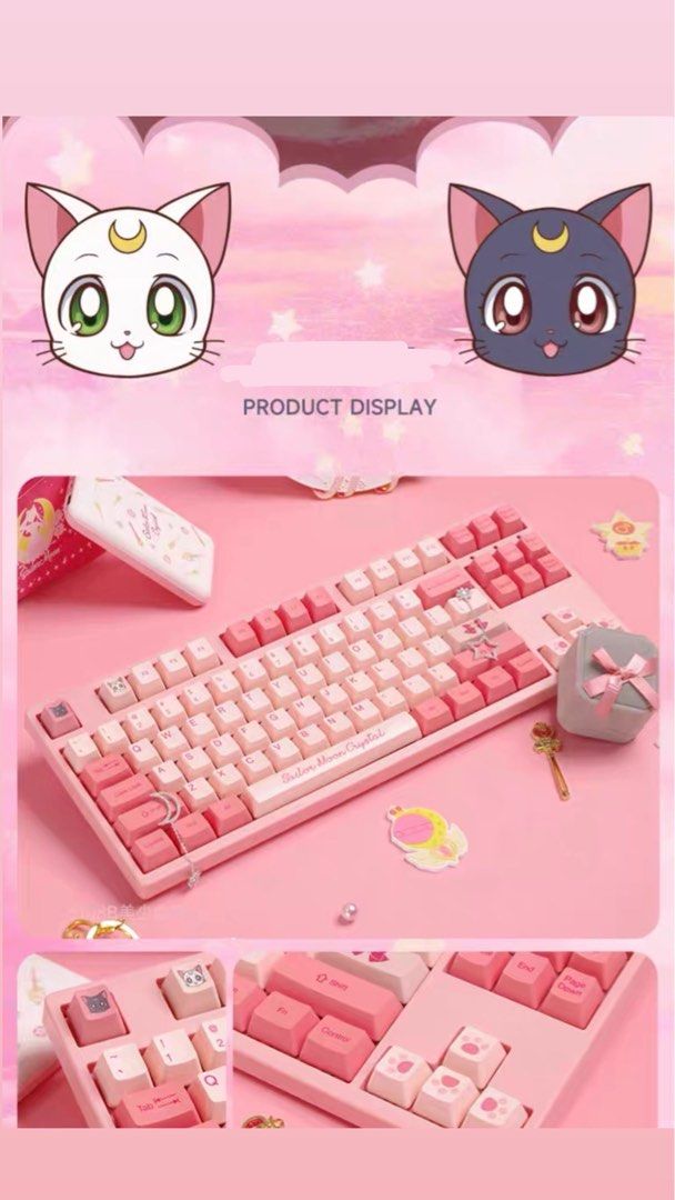 AKKO SAILOR MOON KEYBOARD WIRE TYPE C / FOR LAPTOP DESKTOP COMPUTER ...
