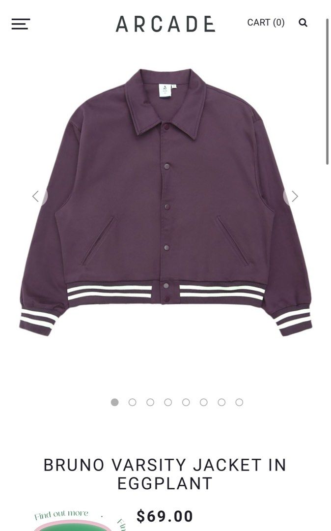 Arcade BRUNO VARSITY JACKET IN EGGPLANT, Men's Fashion, Coats, Jackets ...
