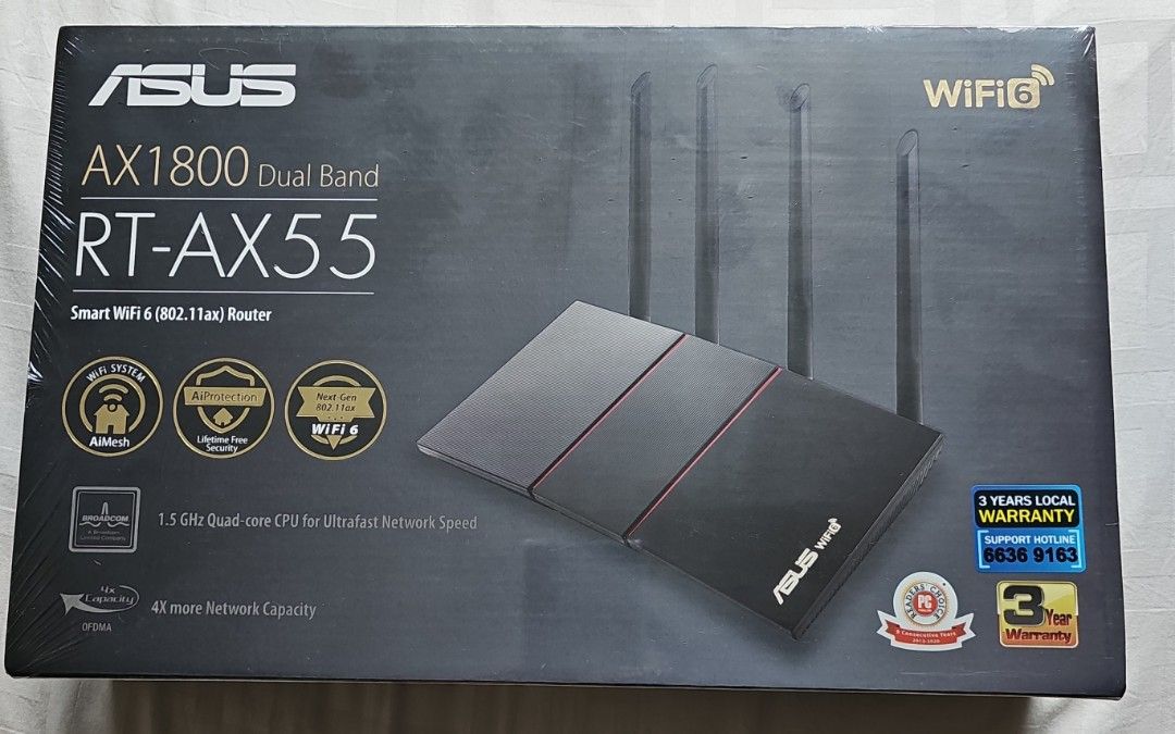 Asus RT-AX55 Router Dual Band Smart WiFi6, Computers & Tech, Parts ...