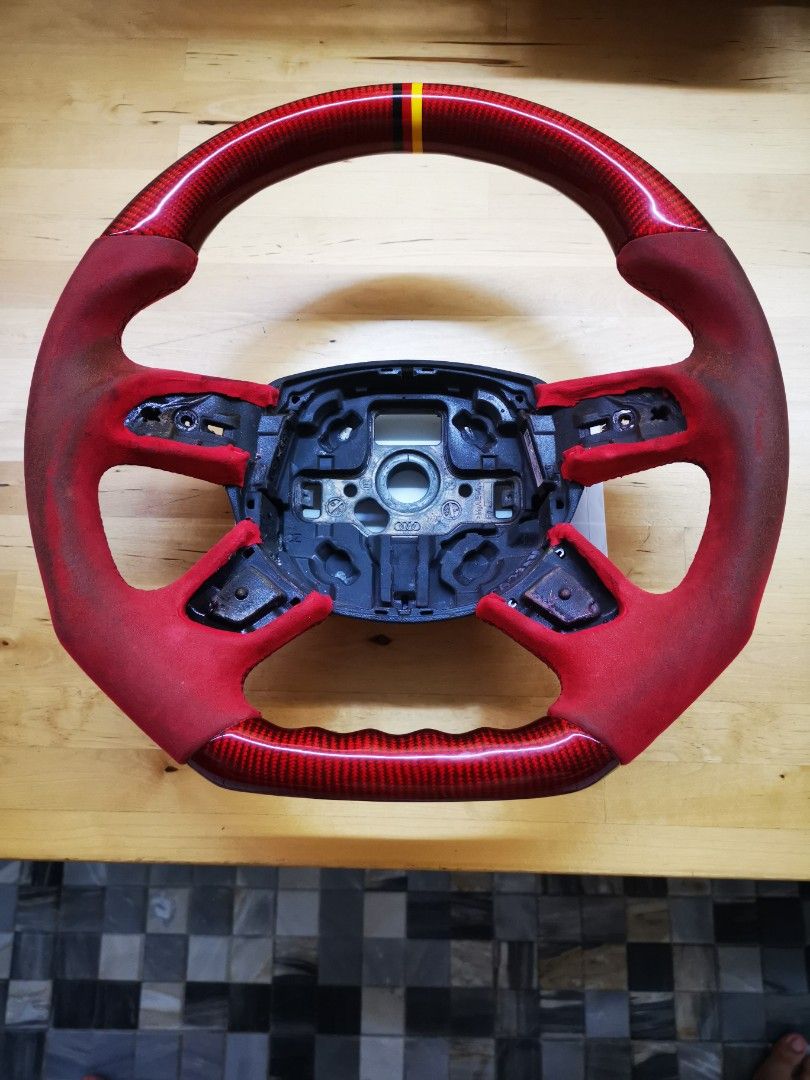 Audi carbon fiber steering wheel, Car Accessories, Accessories on Carousell