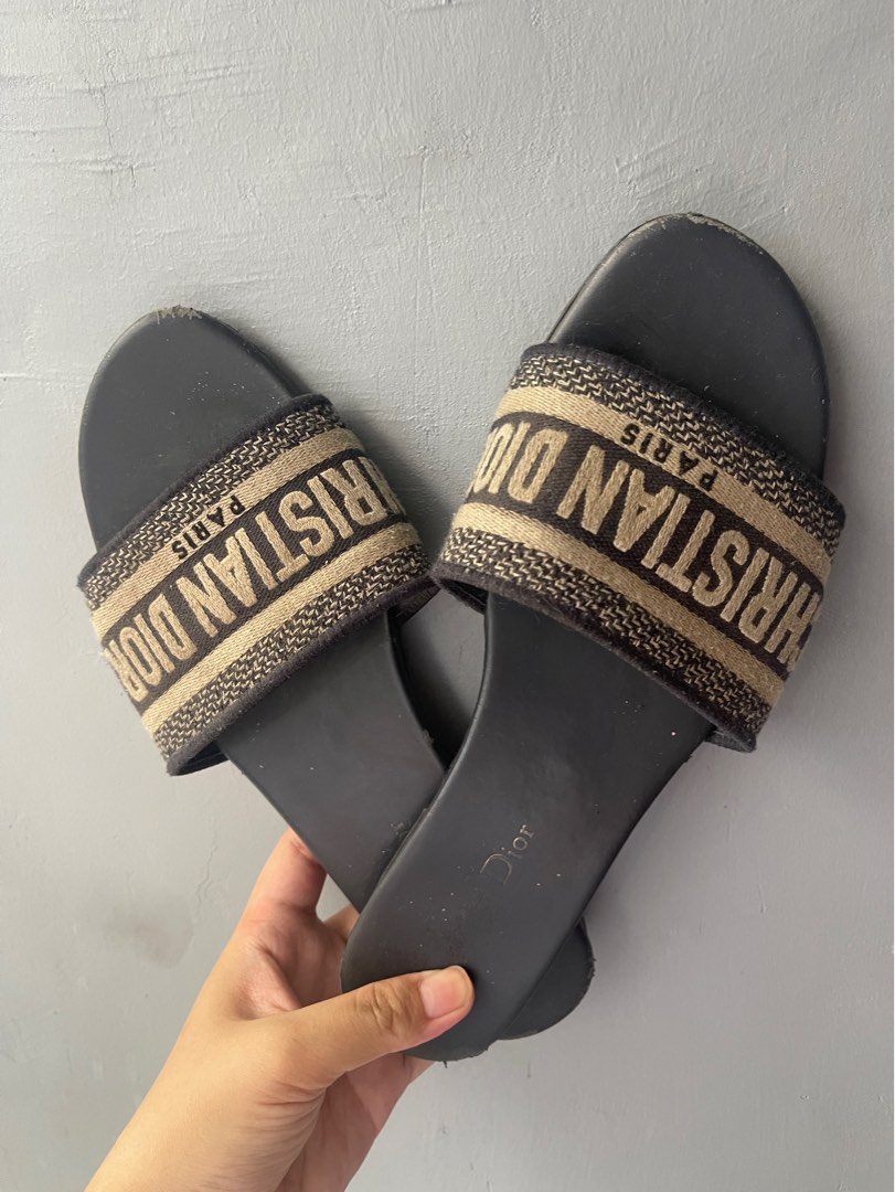 Authentic Christian Dior Slides, Women's Fashion, Footwear, Flats ...
