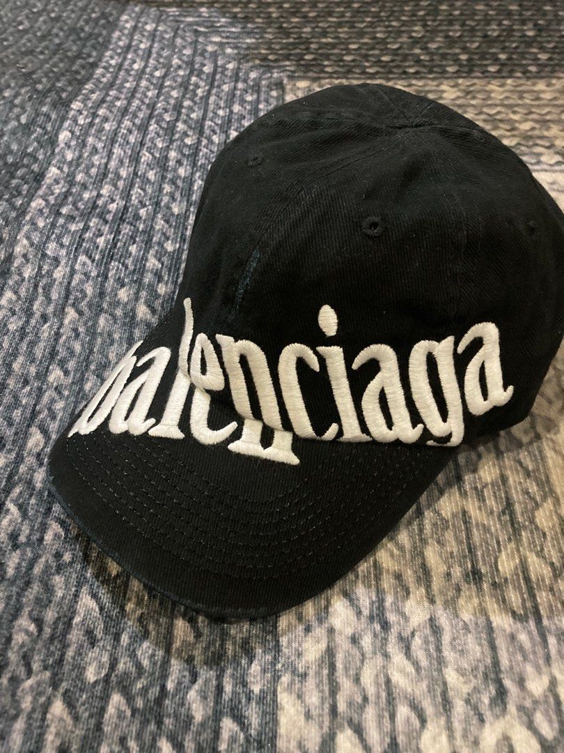 Balenciaga Big Logo Ruined Hat, Men's Fashion, Watches & Accessories ...