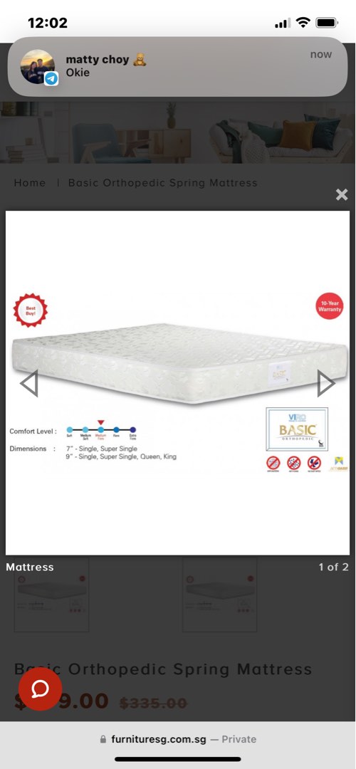 Basic Orthopedic Spring Mattress, Furniture & Home Living, Furniture ...