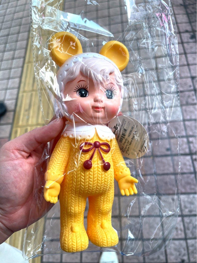 全新正版，日本昭和懷舊BB公仔KODAMA TOY Charmy-chan bear ear yellow molding, 興趣及遊戲 ...