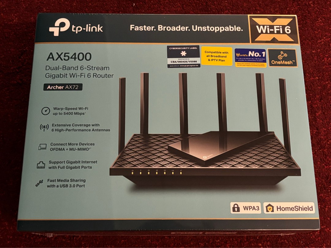BNIB TP-LINK Archer AX72 AX5400 Dual Band Wifi 6 Router Local M1 Set ...