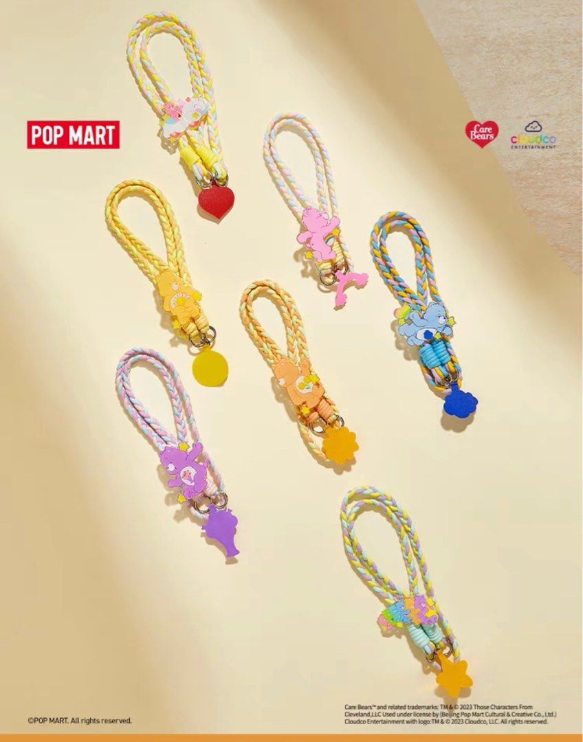 CARE BEARS COZY LIFE SERIES ACRYLIC PHONE LANYARD POPMART / FULL SET ...