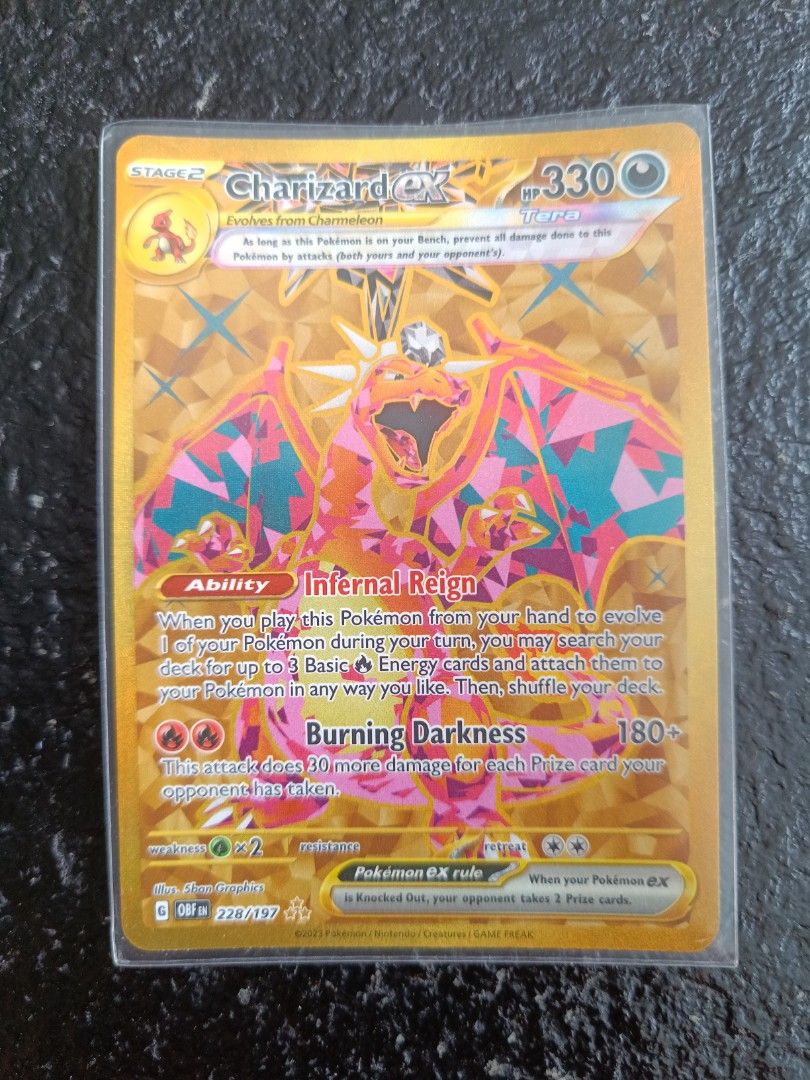 Charizard ex obsidian flame gold 228/197, Hobbies & Toys, Toys & Games ...