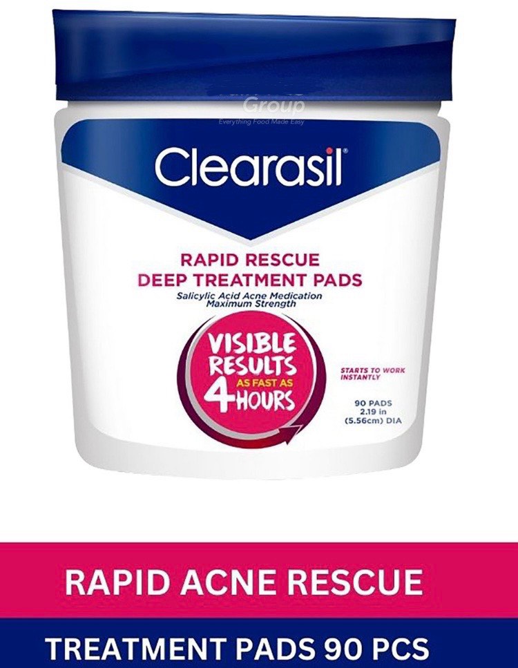 Clearasil Salicylic Acid Rapid Rescue Deep Treatment Acne Pads, 90 ...