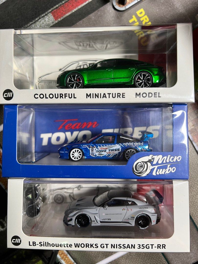 CM Model x MicroTurbo Audi RS7 Sportback x Silvia 180SX S13 x Nissan GT-R R35 LBWK x MINI GT ...