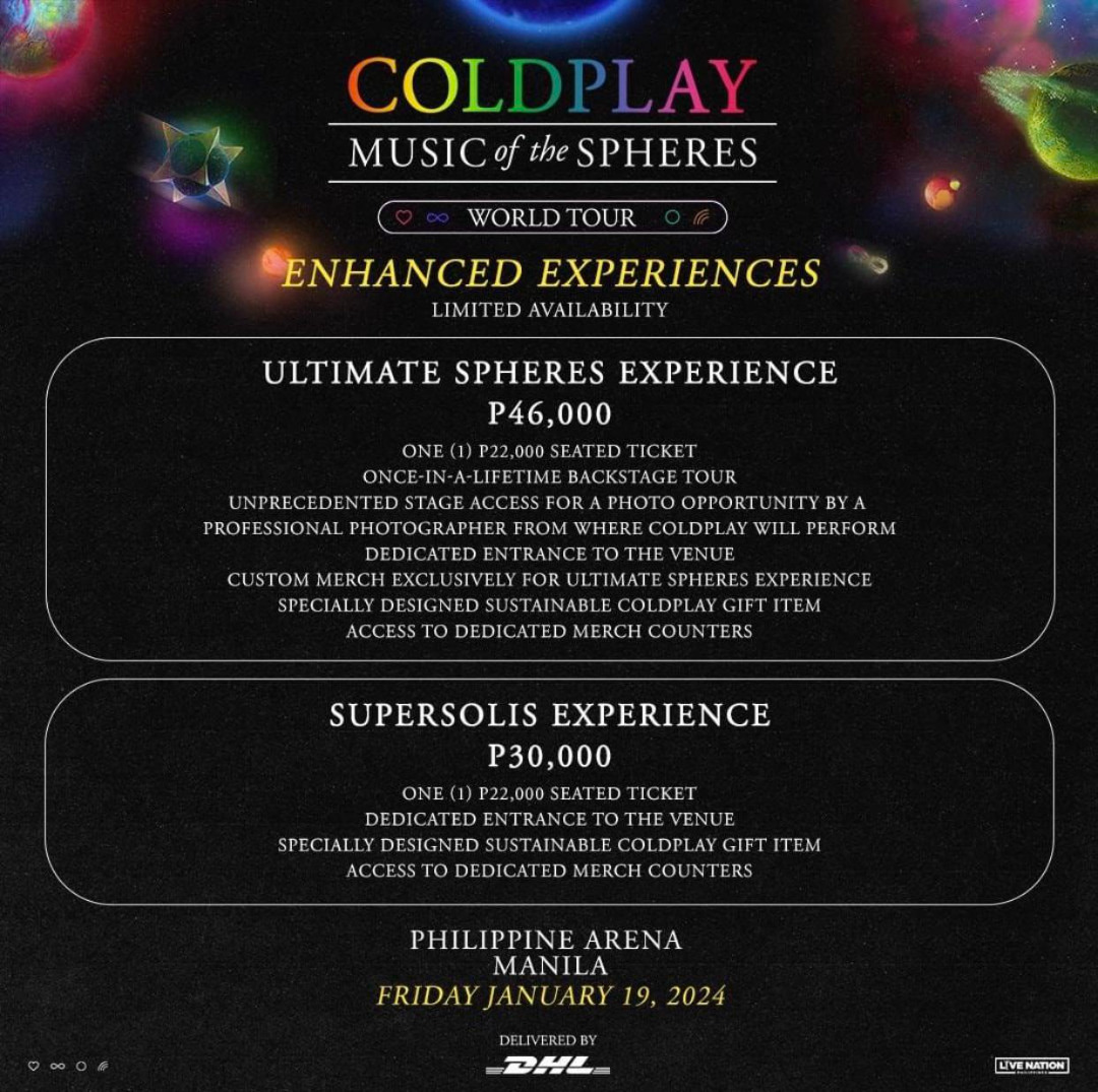 Coldplay ULTIMATE SPHERES EXPERIENCE, Tickets & Vouchers, Event Tickets ...