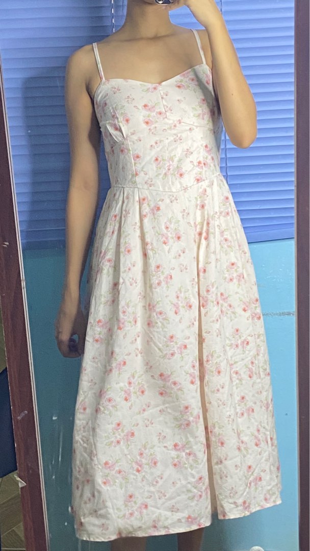 coquette corset floral maxi dress, Women's Fashion, Dresses & Sets ...