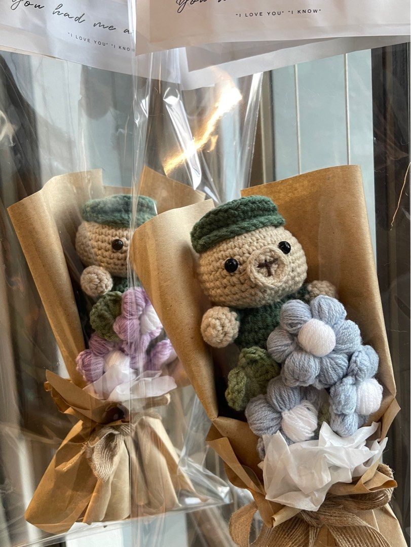 Custom Crochet NS bear/ bouquet, Hobbies & Toys, Stationery & Craft ...