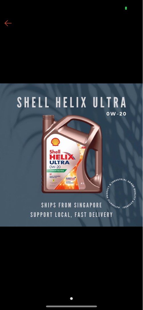 Engine oil. Shell helix ultra 0w20 x 2 bottles 4L each, Car Accessories ...
