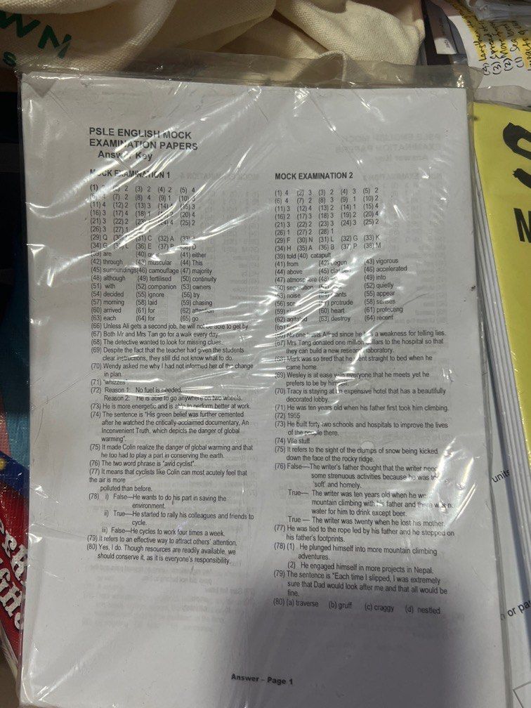 English and Science Mock examination, Hobbies & Toys, Books & Magazines ...