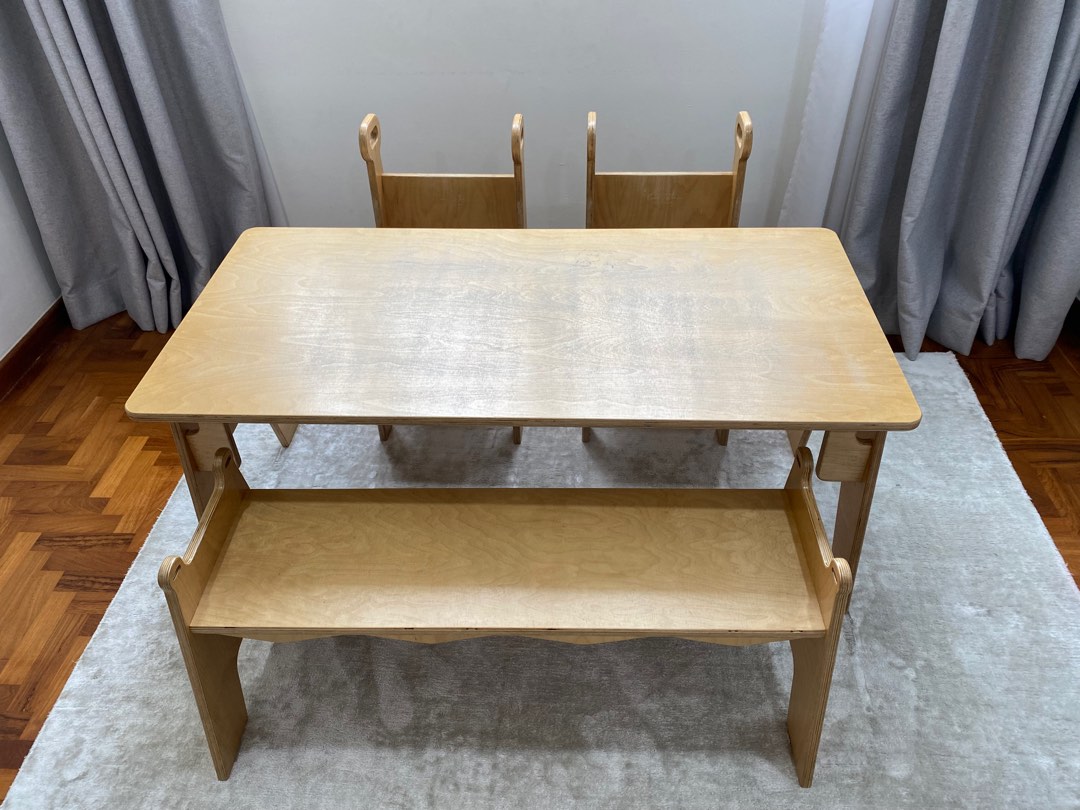 Essa Grace Table, 2 Chairs and Bench Set, Babies & Kids, Baby Nursery ...