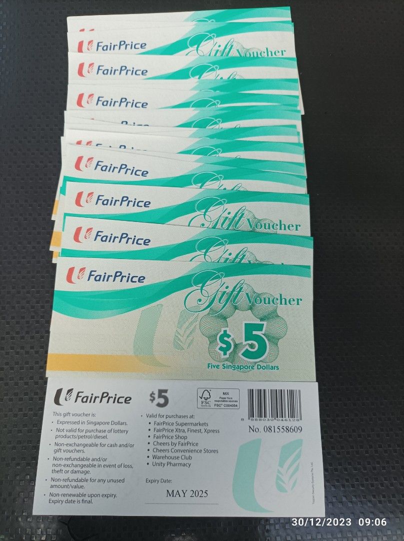 Fairprice voucher $ Gift voucher $2250, Tickets & Vouchers, Vouchers on ...