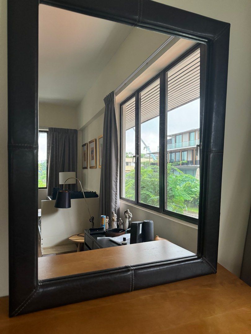 Faux Leather mirror, Furniture & Home Living, Home Decor, Mirrors on ...