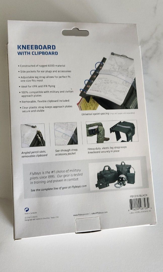 FlyBoys Classic Kneeboard, Hobbies & Toys, Travel, Travel Essentials & Accessories on Carousell