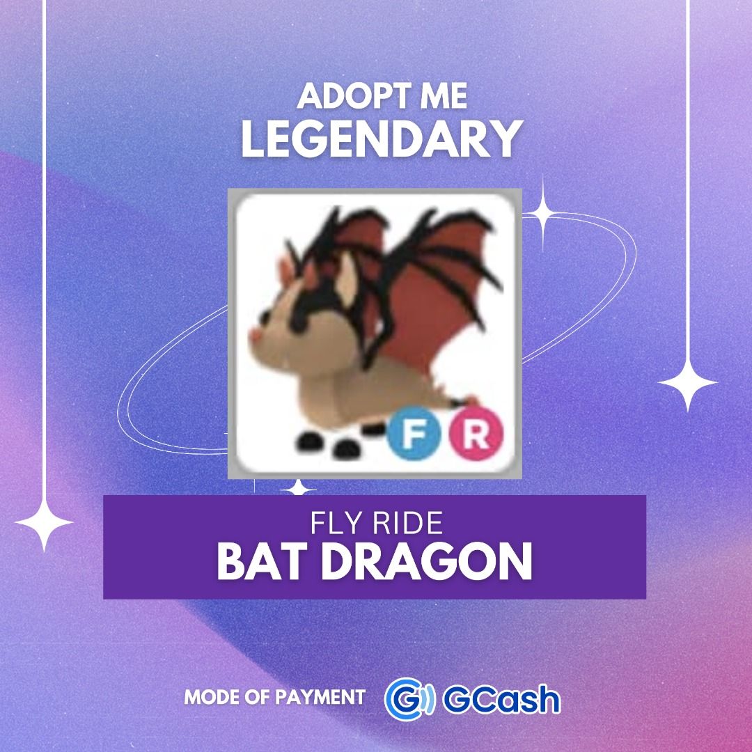 FR Bat Dragon / Fly Ride Bat Dragon Adopt Me, Hobbies & Toys, Toys ...