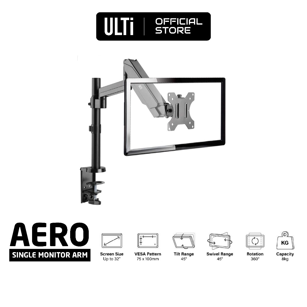 [FREE DELIVERY] Aero Gas Spring Monitor Arm - Monitor Desk Mount with ...