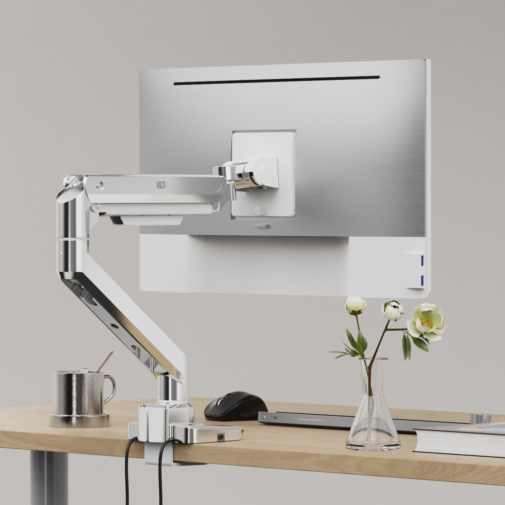 [FREE DELIVERY] Vulcan Heavy Duty Desk Monitor Arm, USB-A & USB-C Ports ...