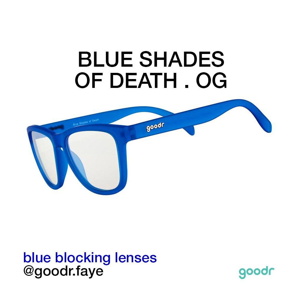 Goodr OG Blue Blocking Glasses . Blue Shades of Death, Men's Fashion ...