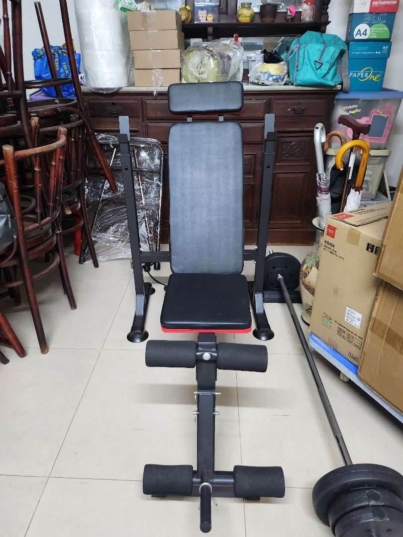 GYM EQUIPMENTS , chair , barbell, plates, rack , dumbbell ,, Sports ...