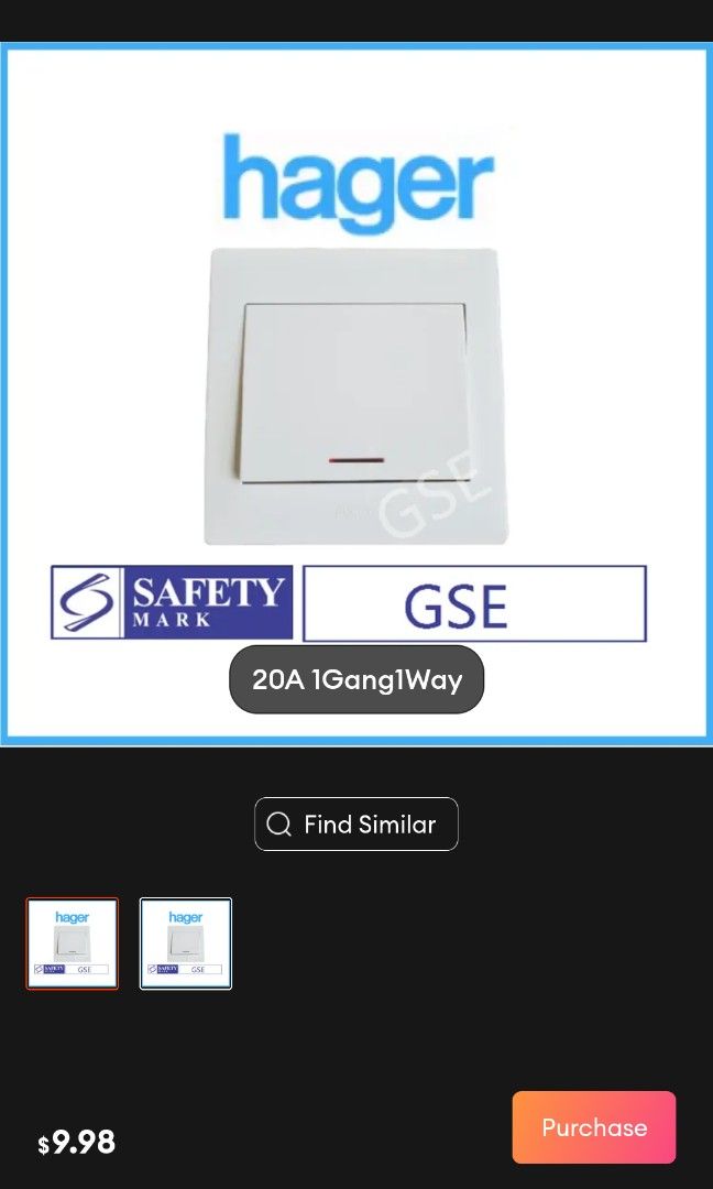 Hager Electrical Water Heater 1Gang 2way 20A Switch with Junction Box ...