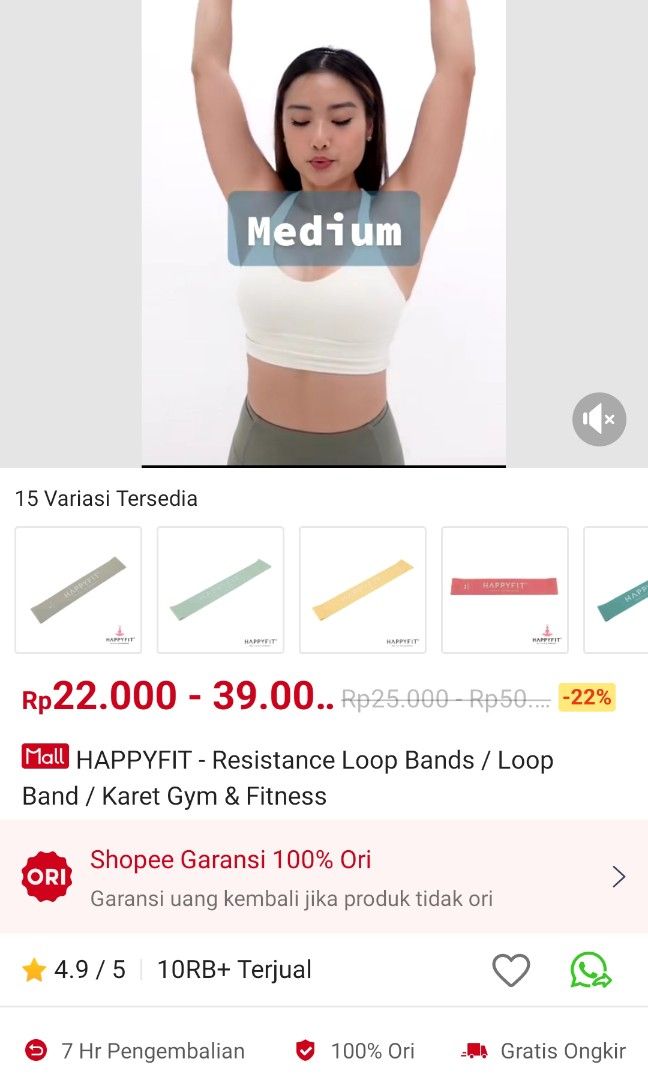 HAPPYFIT - Resistance Loop Bands/Loop Band/Karet Gym & Fitness, Olah Raga, Perlengkapan Olahraga ...