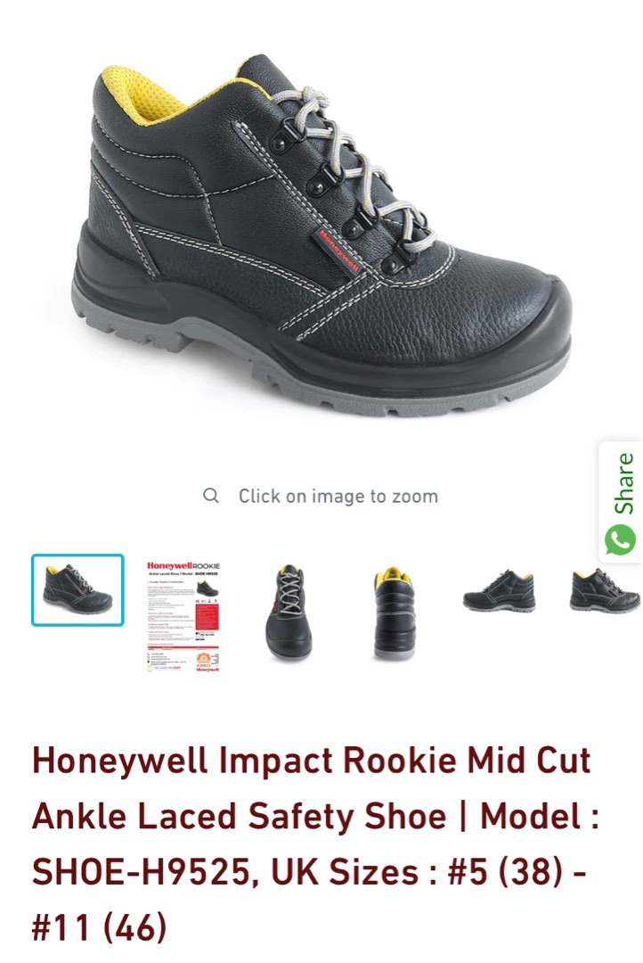 Honeywell Mid Cut Ankle Laced Safety Boots, Luxury, Sneakers & Footwear ...