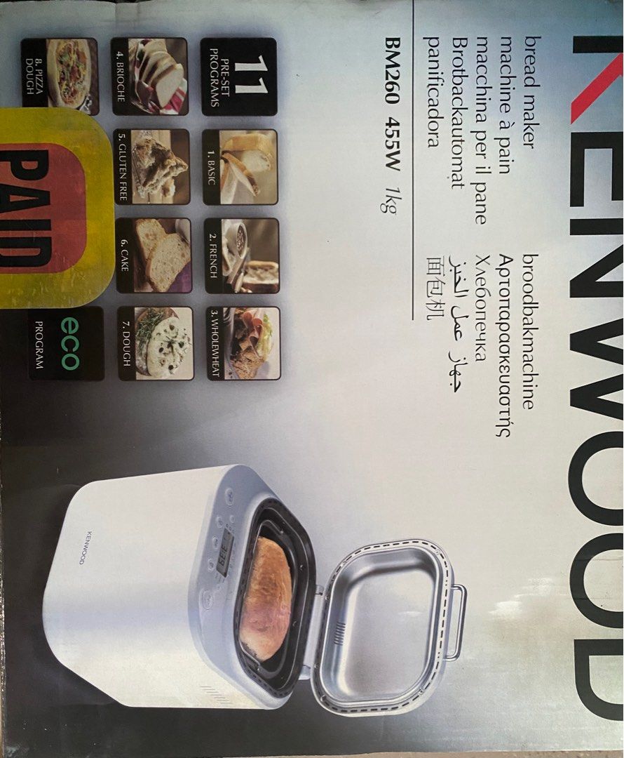 Kenwood Breadmaker BM260, TV & Home Appliances, Kitchen Appliances ...