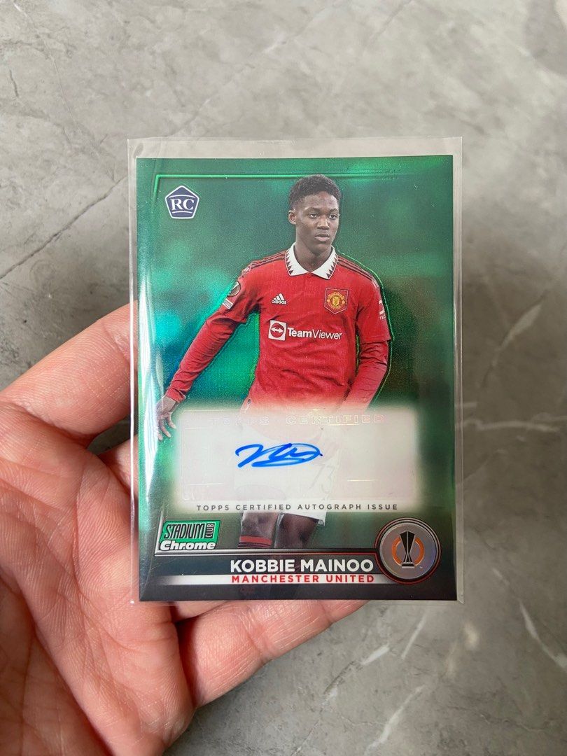 Kobbie Mainoo /99 Auto Topps Stadium Chrome 2022-23 Rookie Card ...