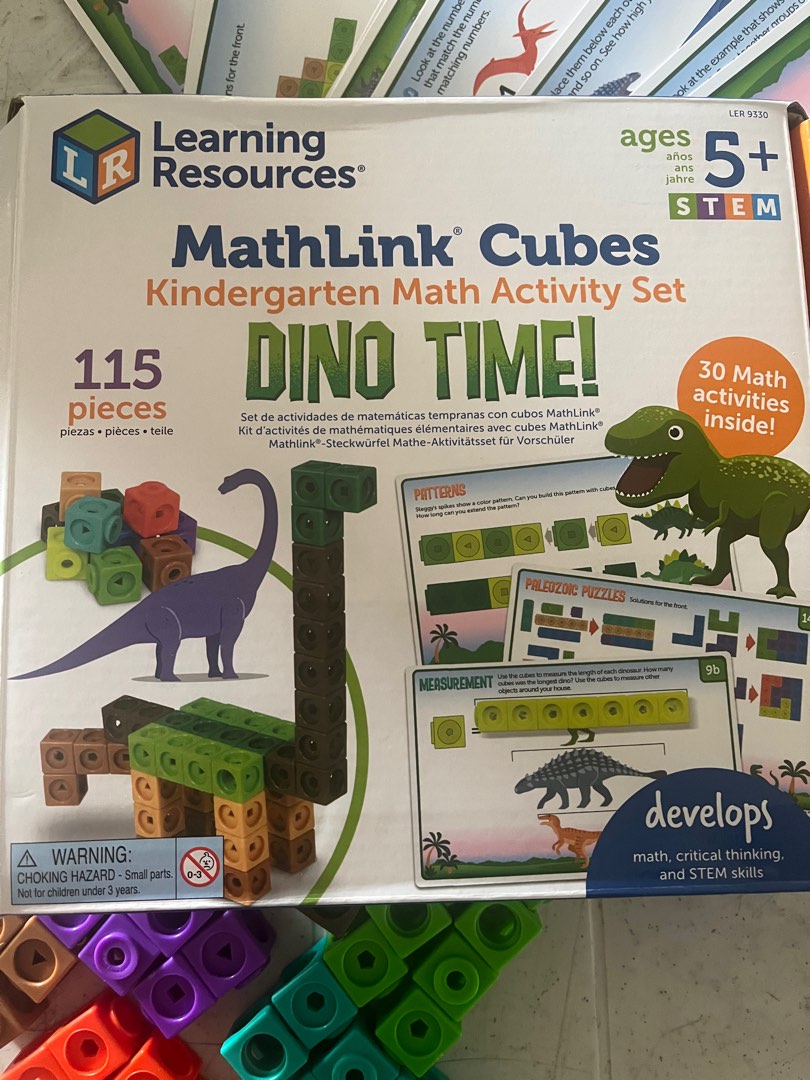 Learning Resources Mathlink Cubes Dino Time, Hobbies & Toys, Toys ...