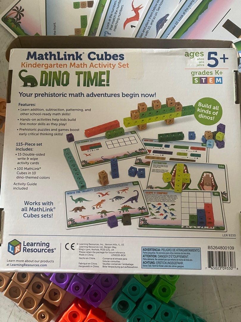 Learning Resources Mathlink Cubes Dino Time, Hobbies & Toys, Toys ...