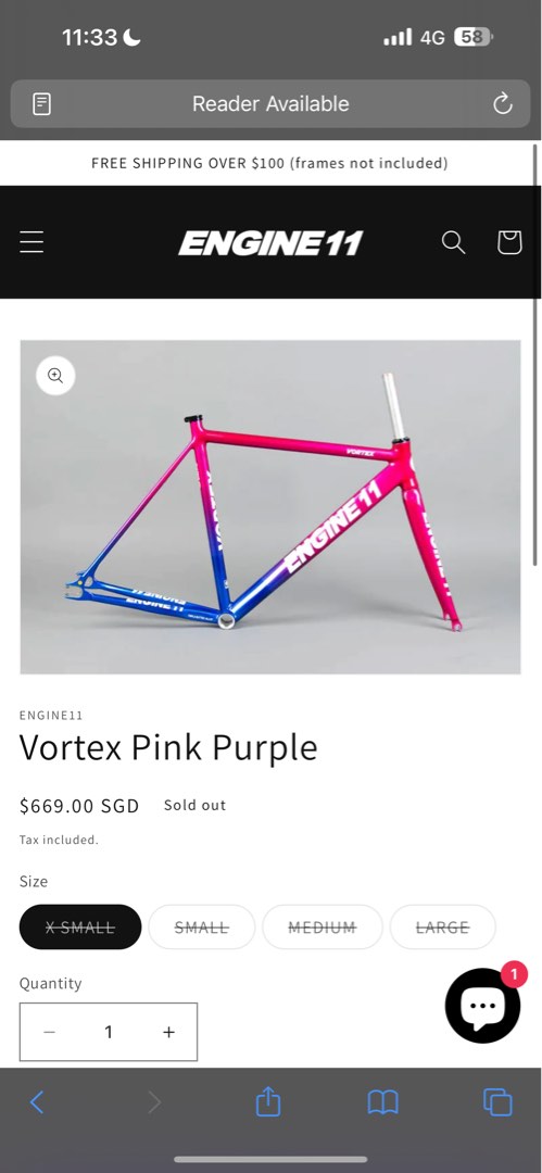 LOOKING FOR Engine 11 Pink & Purple Vortex frameset, Sports Equipment ...