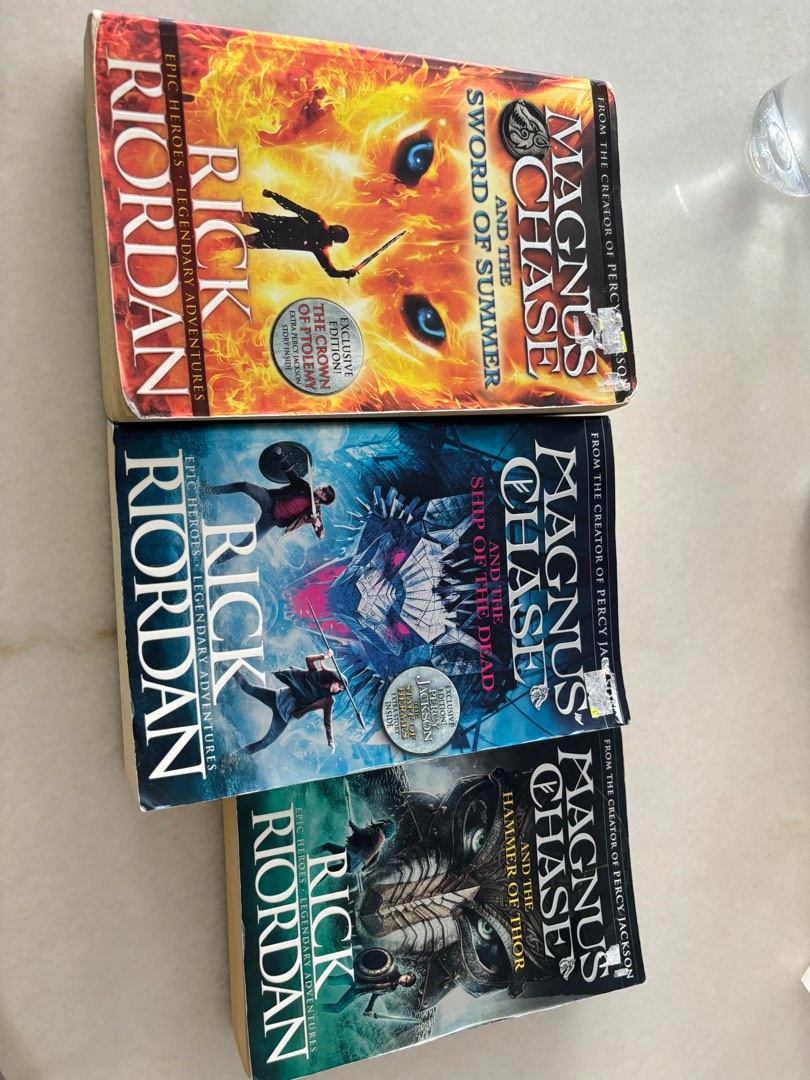 Magnus chase series - by Rick Riordan - 3books, Hobbies & Toys, Books & Magazines, Fiction & Non ...