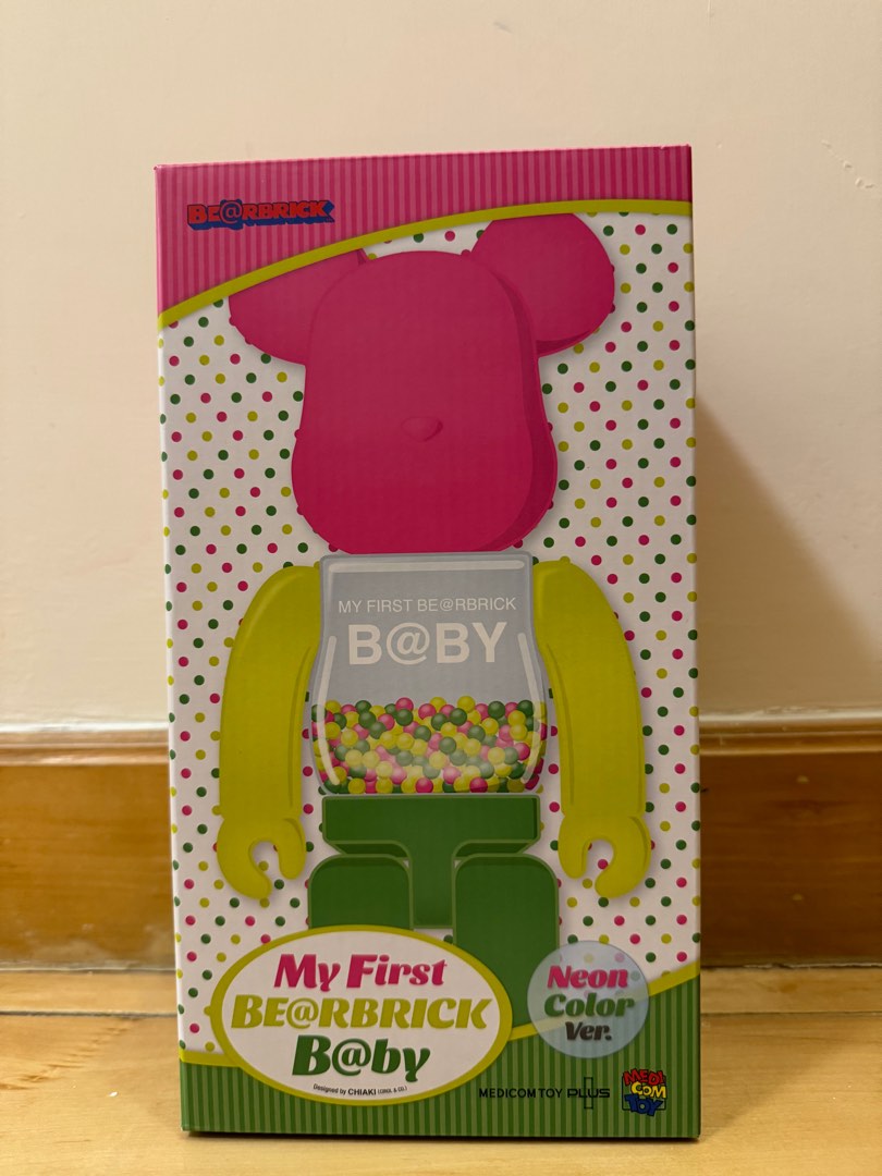 「全新現貨未拆」Medicom Bearbrick My First Baby Neon Color Ver. 夜光 400%, 興趣及遊戲 ...