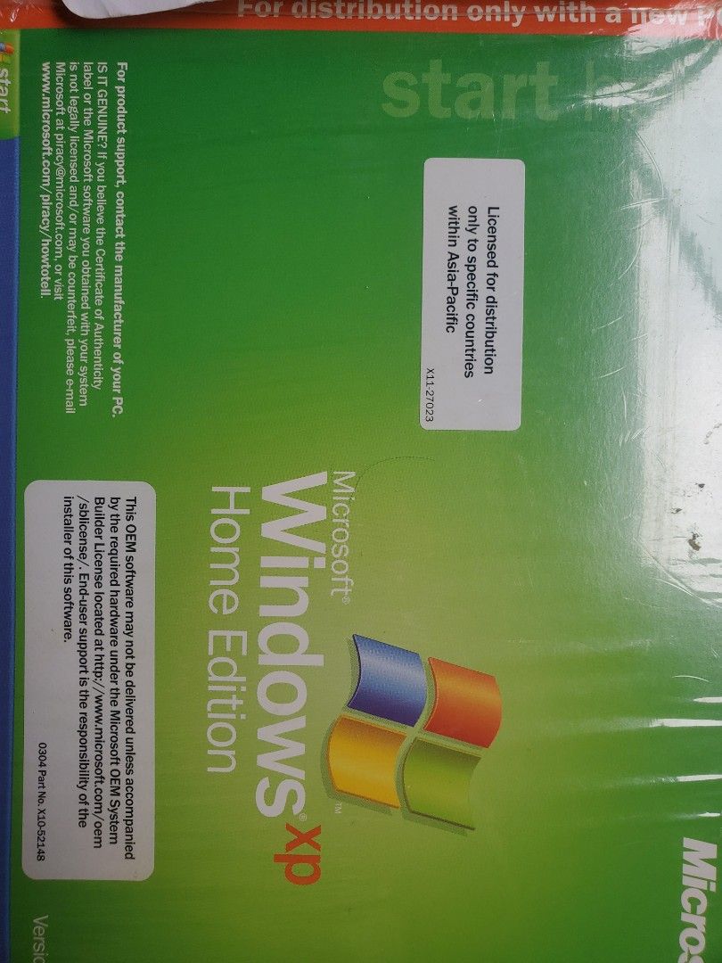 Microsoft windows XP home edition original licence and CD, Computers ...