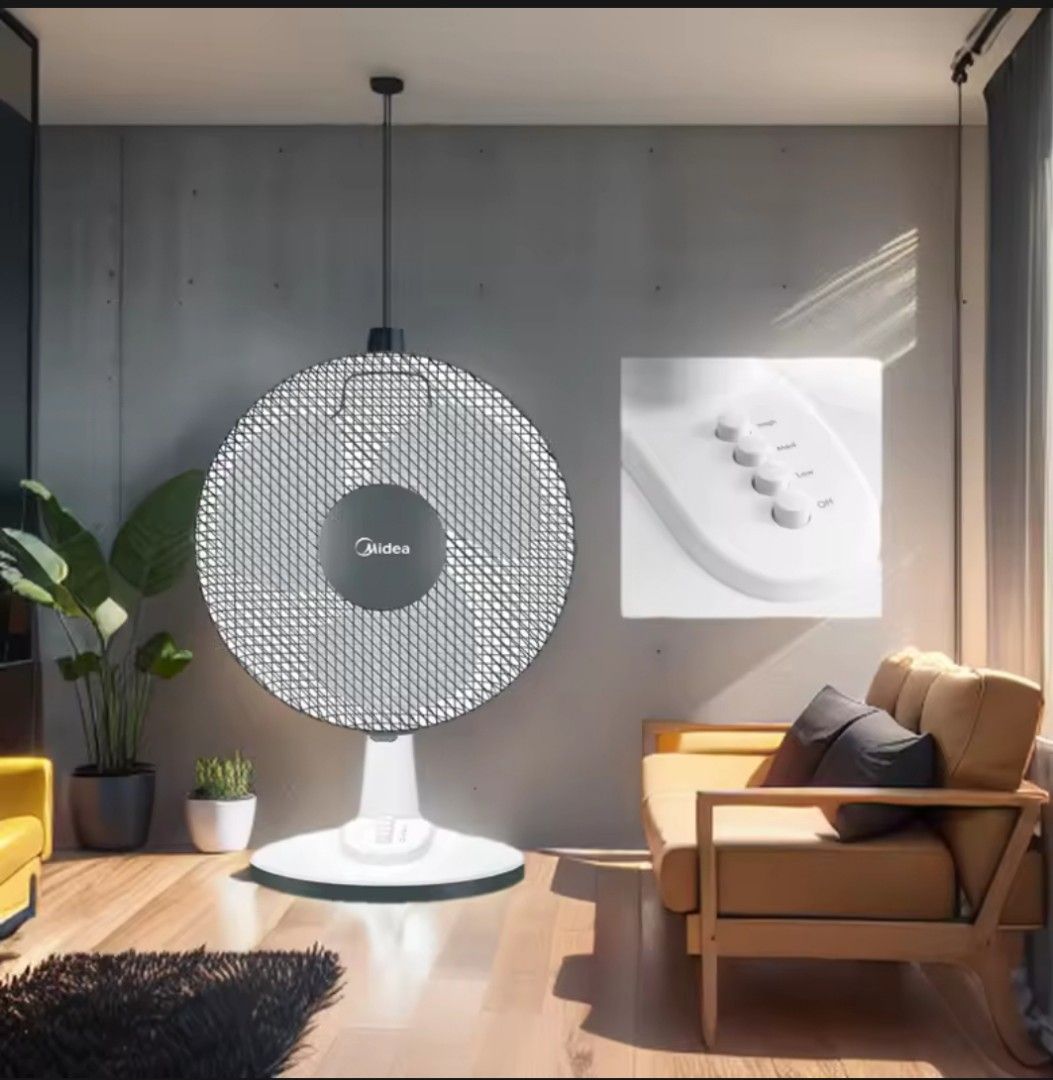 MIDEA 12 Inches Table Fan. Singapore Safety Mark. 3 Pins Plug ...