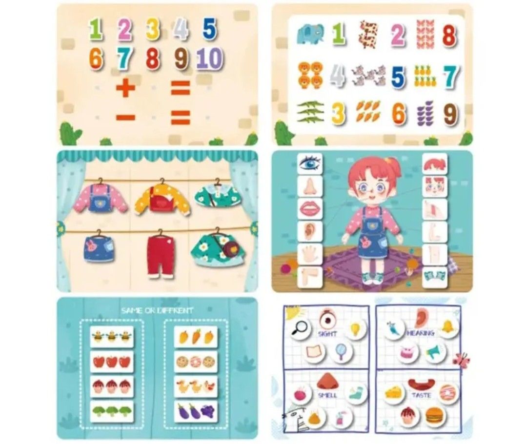 Montessori Busy Velcro Book 10Pages Matching Pictures Early Learning ...