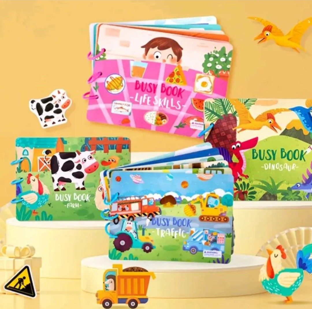 Montessori Busy Velcro Book 10Pages Matching Pictures Early Learning ...