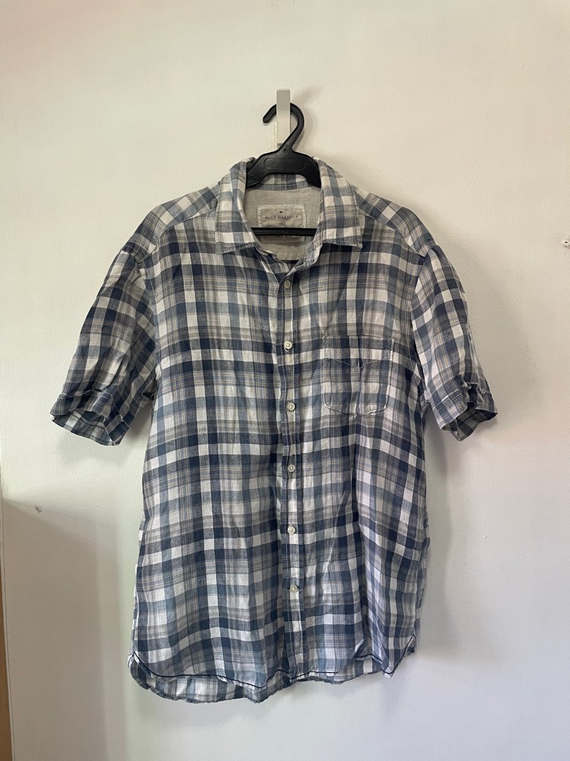 M&S Checkered Polo, Men's Fashion, Tops & Sets, Tshirts & Polo Shirts on Carousell